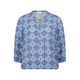 Cartoon Casual-Bluse mit Muster in Blau/Gr&uuml;n | Gr.: 34