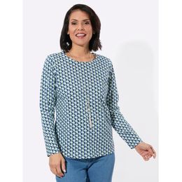 WITT WEIDEN Druck-Shirt in dunkelblau-eucalyptus-bedruckt | Gr.: 42