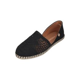 VERBENAS Espadrilles CARMEN CROCHET LINO in schwarz | Gr.: 39