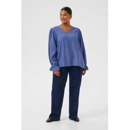 Kaffe curve Langarm-Bluse KCrya Regular fit in Ensign Blue CC | Gr.: 52