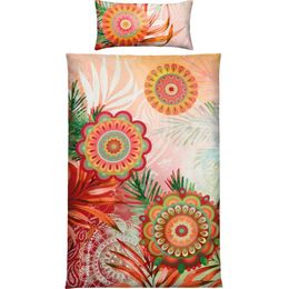 REDBEST Satin Bettw&auml;sche in orange | Gr.: 200x200 cm (40x80 cm)
