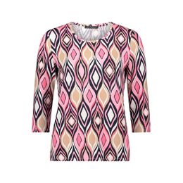 Betty Barclay Basic Shirt mit Print in Pink/Dark Blue | Gr.: 38