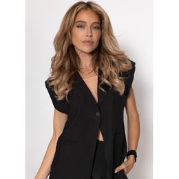 SASSYCLASSY Oversize Weste in Schwarz | Gr.: S
