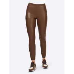Heine Lederimitat-Leggings in braun | Gr.: 48