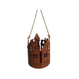 UNUS Rost Laterne mit Kordel in Braun | Gr.: 17 cm