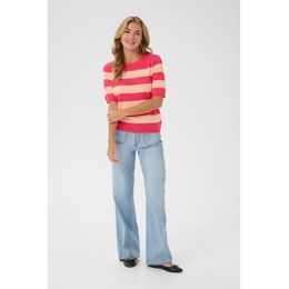 Kaffe Strickpullover KAlizza Regular fit in Rasberry/Peach Wide Stripe | Gr.: xs