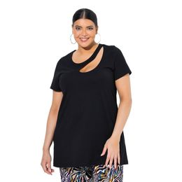 Ulla Popken Longshirt in schwarz | Gr.: 46-48