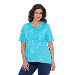 Ulla Popken Shirt in tiefes aqua | Gr.: 46-48