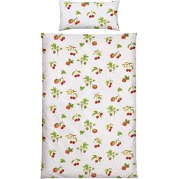 REDBEST Seersucker Bettw&auml;sche in rot | Gr.: 155 x 220 + 80 x 80 cm