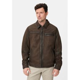 Camel Active Lederjacke mit Innentaschen in Braun | Gr.: 54
