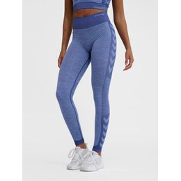 Hummel Leggings Hmlmt Shine Multisport Damen in BLUE INDIGO MELANGE | Gr.: M