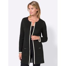 CR&Eacute;ATION L creation L Strickjacke in schwarz-ecru | Gr.: 46