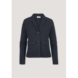 hessnatur Strick Blazer Regular aus Bio-Baumwolle mit Bio-Merinowolle in marine | Gr.: XL
