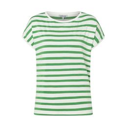 More & More More & More bequemes, softes Kurzarmshirt, gestreift in green/offwhite | Gr.: 42