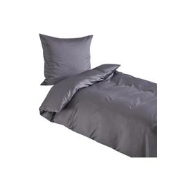 Traumschlaf Bettw&auml;sche Pure in anthrazit | Gr.: 135 x 200 + 80 x 80 cm