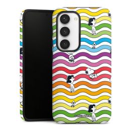 DeinDesign Galaxy S23 Handy Panzer Handyh&uuml;lle robuste Outdoor H&uuml;lle Schutzh&uuml;lle matt Snoopy Muster Peanuts Tough Case