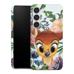 DeinDesign Galaxy S23 Handy Premium Case Smartphone Handyh&uuml;lle Schutzh&uuml;lle gl&auml;nzend Disney Bambi Flowers Premium Case