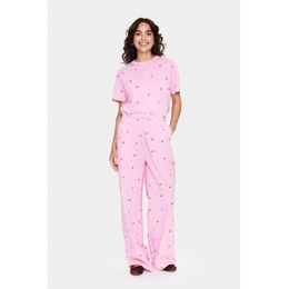 Saint Tropez Casual Hose JalineSZ Lockere Passform in Bonbon Flame Hearts | Gr.: XS