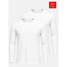 Tazzio 2er-Pack: Langarmshirt "E108" in Wei&szlig; | Gr.: S