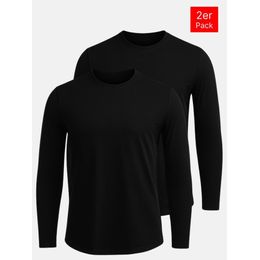 Tazzio 2er-Pack: Langarmshirt "E108" in Schwarz | Gr.: M