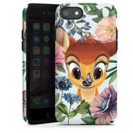 DeinDesign iPhone SE (2020) Handy Panzer Handyh&uuml;lle robuste Outdoor H&uuml;lle Schutzh&uuml;lle gl&auml;nzend Disney Flowers Bambi Tough Case