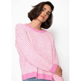 SASSYCLASSY Gestreifter Pullover in Rosa | Gr.: M