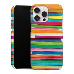 DeinDesign iPhone 15 Pro Max Handy Premium Case Smartphone Handyh&uuml;lle Schutzh&uuml;lle matt Water Colour Stripes Colourful Premium Case