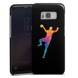 DeinDesign Galaxy S8 Handy Premium Case Smartphone Handyh&uuml;lle Schutzh&uuml;lle gl&auml;nzend Colour Splash Handball Sports Premium Case