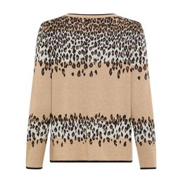 Olsen Strickpullover Urban Wild Henny in beige schwarz - 0001 | Gr.: 46