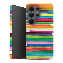 DeinDesign Galaxy S26 Ultra Handy Premium Case Smartphone Handyh&uuml;lle Schutzh&uuml;lle matt Water Colour Stripes Colourful Premium Case