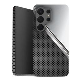 DeinDesign Galaxy S26 Ultra Handy Premium Case Smartphone Handyh&uuml;lle Schutzh&uuml;lle matt Steel Metall Carbon Premium Case