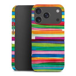 DeinDesign iPhone 17 Pro Handy Premium Case Smartphone Handyh&uuml;lle Schutzh&uuml;lle matt Water Colour Stripes Colourful Premium Case
