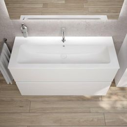 Duravit ME by Starck Waschtisch, evineo ineo5 evo Unterschrank B: 121 cm, 2 Ausz&uuml;ge, mit Griffmulde,, 236112AC00+BE0716WH,
