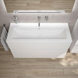 Duravit ME by Starck Waschtisch, evineo ineo5 evo Unterschrank B: 121 cm, 2 Ausz&uuml;ge, mit Griffmulde,, 236112AA60+BE0716WH,