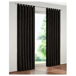Vorhang WIRTH "Trondheim 234 g/m2" Gr. 5, schwarz, B:132cm H:225cm, Chenille, Polyacryl, Gardinen