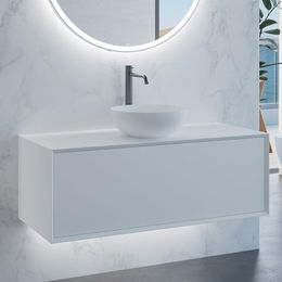 neoro n60 Unterschrank B: 120 cm mit 1 Auszug, Waschtisch &Oslash; 45 cm wei&szlig; matt,, BN0106WM+BN0757WM,