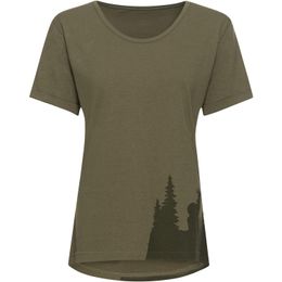 Parforce Essential Damen T-Shirt Rotwild Silhouette Oliv (Gr&ouml;&szlig;e: XS)