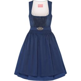 Kr&uuml;ger Dirndl Kr&uuml;ger Madl Midi Samtdirndl Blau (Gr&ouml;&szlig;e: 44)