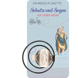 Christophorus-Fahrrad-Plakette aus Metall - Schutz und Segen auf deinen Wegen (1...