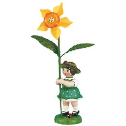 Holzfigur &raquo;M&auml;dchen mit Narzisse&laquo;