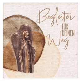 Engel-Plakette aus Bronze - Begleiter f&uuml;r deinen Weg (1 St&uuml;ck)