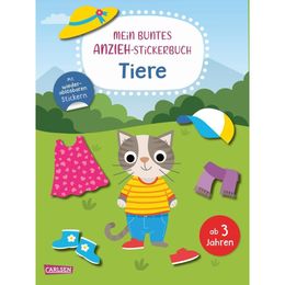 Carlsen Verlag Mein buntes Anzieh-Stickerbuch: Tiere
