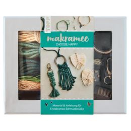 Makramee-Schmuckset "Choose Happy" (Petrol/Natur)