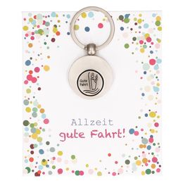 Christophorus-Schl&uuml;sselanh&auml;nger mit Einkaufswagen-Chip - Allzeit gute Fahrt (1 S...