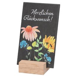 Schiefertafel &raquo;Herzlichen Gl&uuml;ckwunsch!&laquo;