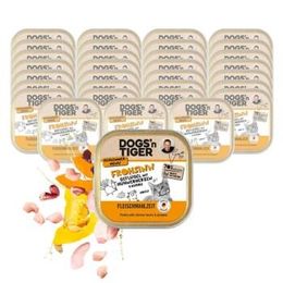 Dogs'n Tiger Dogs&acute;n Tiger Adult Nassfutter Katze, Frohsinn, Gefl&uuml;gel & K&uuml;rbis 32x100 g