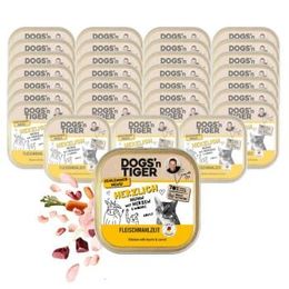 Dogs'n Tiger Adult Nassfutter Katze, Herzlich, Huhn, Rinderherzen & Karotte 32x100 g