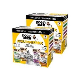 Dogs'n Tiger Dogs&acute;n Tiger Adult Nassfutter Katze, Schlemmerbox 2x85 g