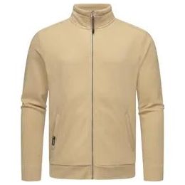 Sweatjacke Ragwear "Carlow", Damen, Gr. XXL (56), beige (sand), Material: 50% Baumwolle, 50% Polyester, gerade h&uuml;ftbedeckend, hoch geschlossener Ausschnitt, &Auml;rmel ohne &Auml;rmelschlitz Umschlagbund, Sweatjacken Sweatjacke, l&auml;ssige Herren Kapuzenjacke mit Stehkragen