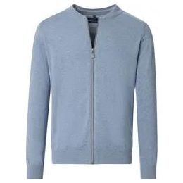 Strickjacke Casamoda "Casamoda Strickjacke uni", Herren, Gr. 6XL, blau (himmelblau), 100% Baumwolle, Strickjacken Strickjacke